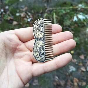 Viking Comb | Mustache Metal Accessories | Beard Care | Mens Gifts - Etsy