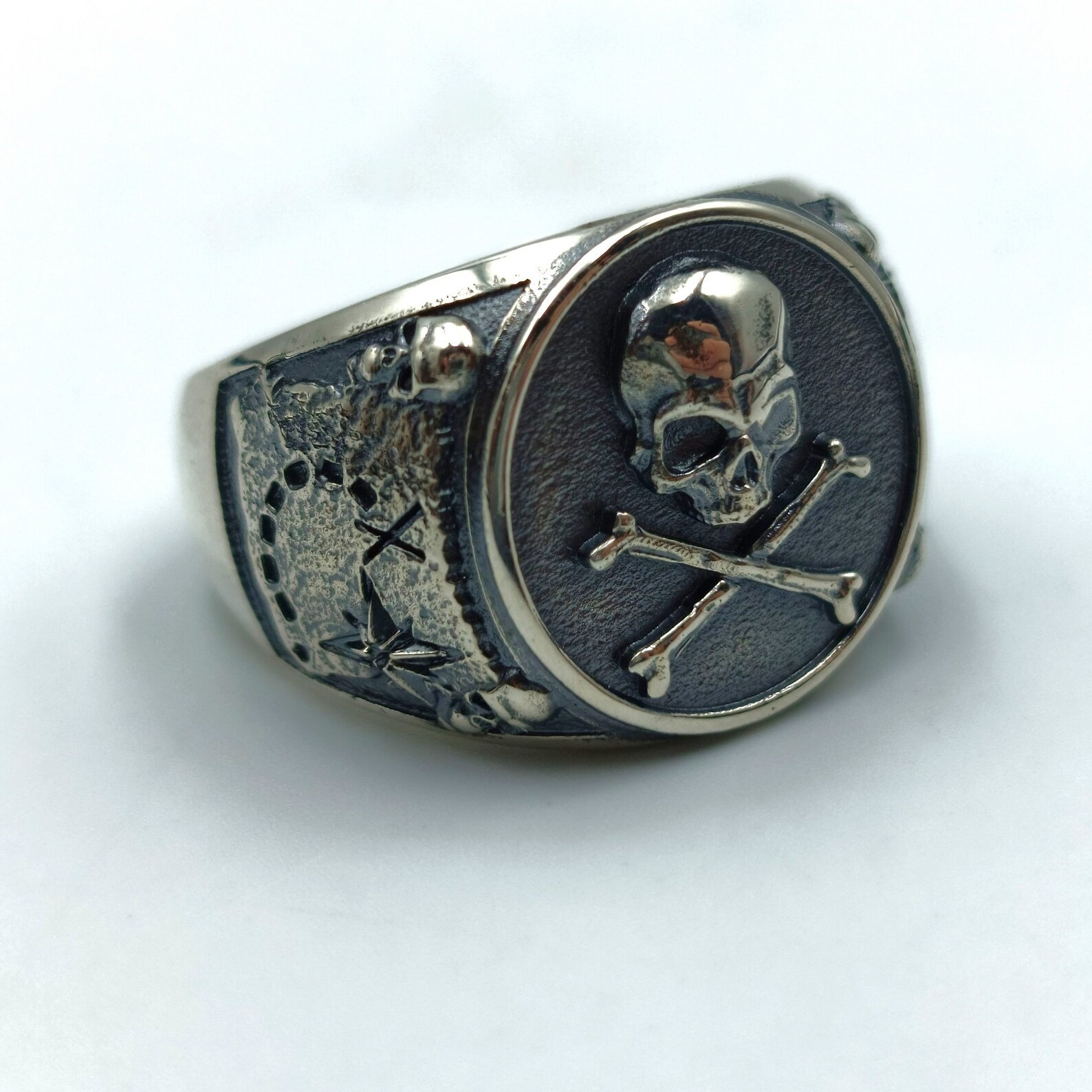 Pirate Skull Jolly Roger Signet Ring Jewelry Men - Etsy