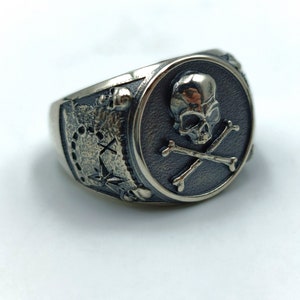 Pirate Skull Jolly Roger Signet Ring Jewelry Men - Etsy