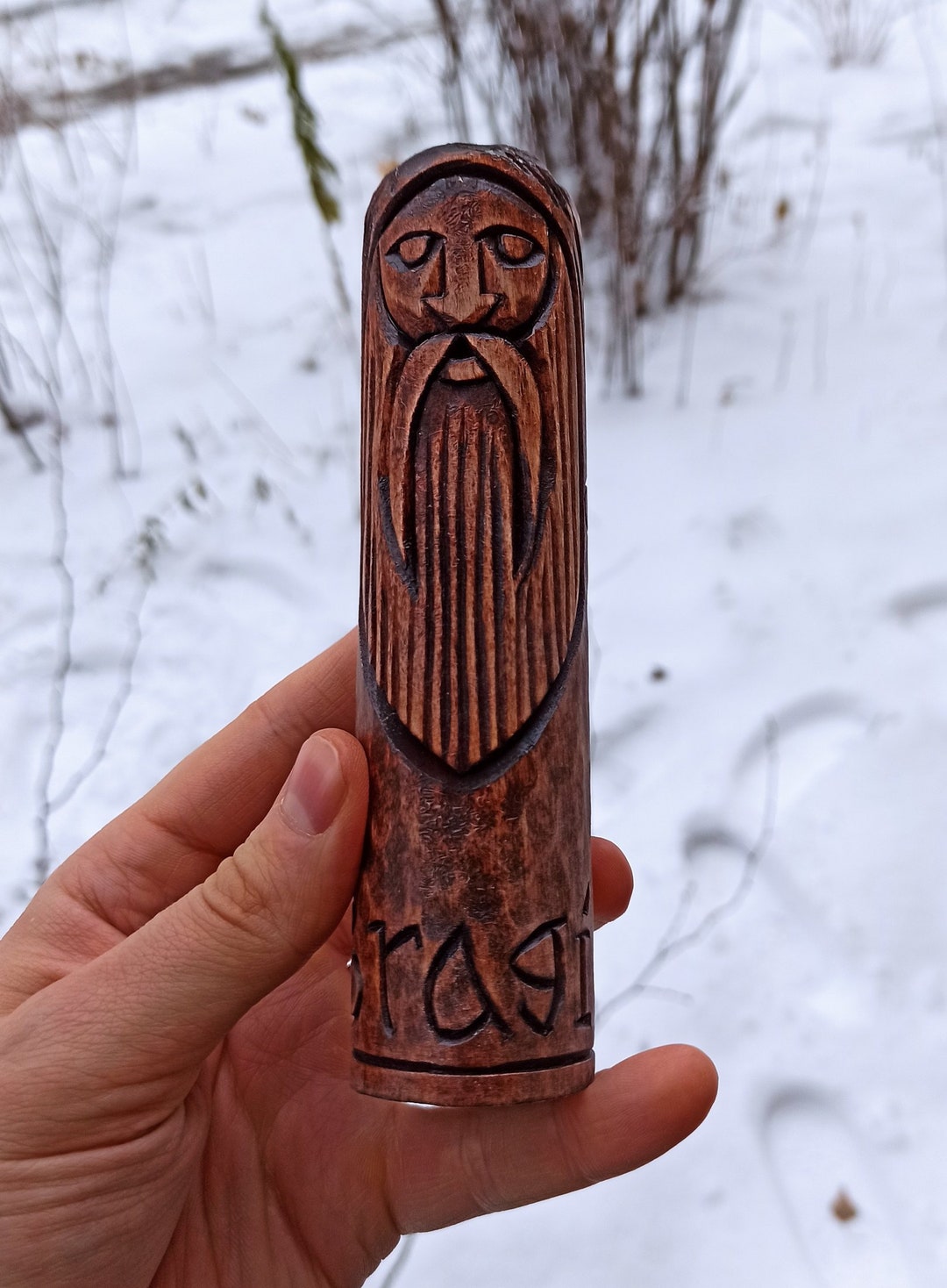 Bragi Wooden Statue | Norse Mythology Decor | Viking Pagan Altar - Etsy