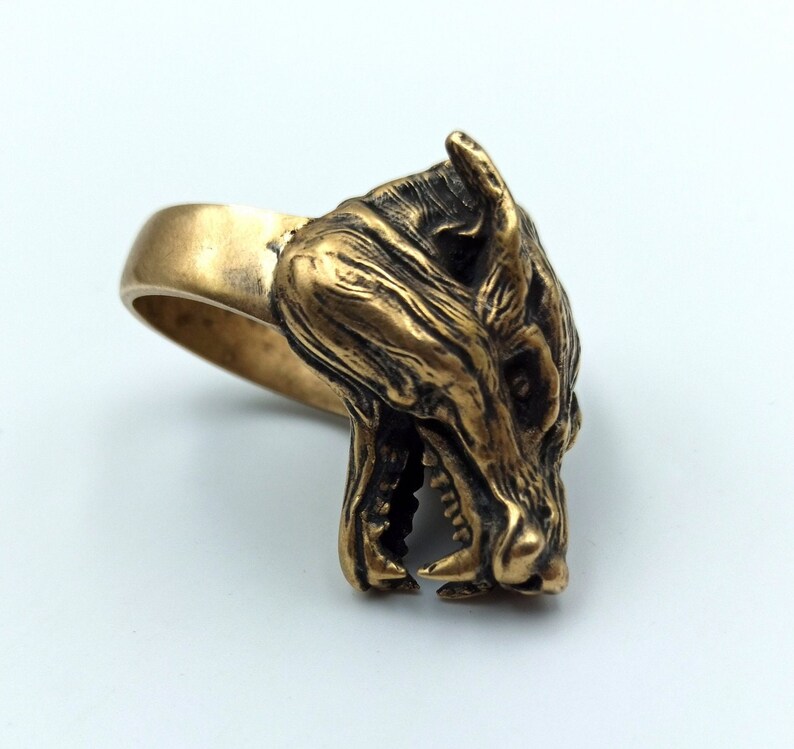 Fenrir Wolf Ring Norse Viking Jewelry - Etsy