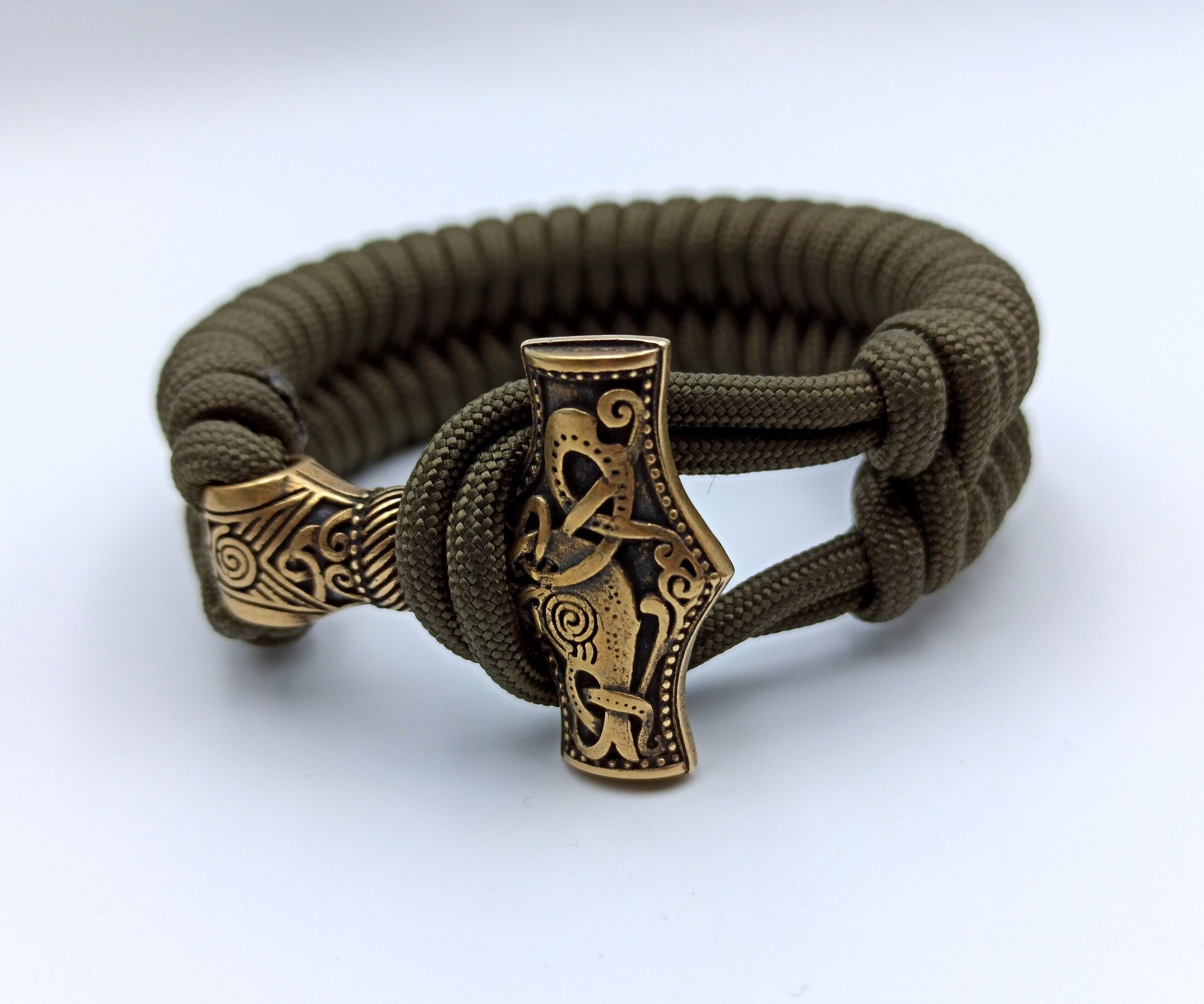 Mjolnir replica paracord bracelet Viking style jewelry men | Etsy