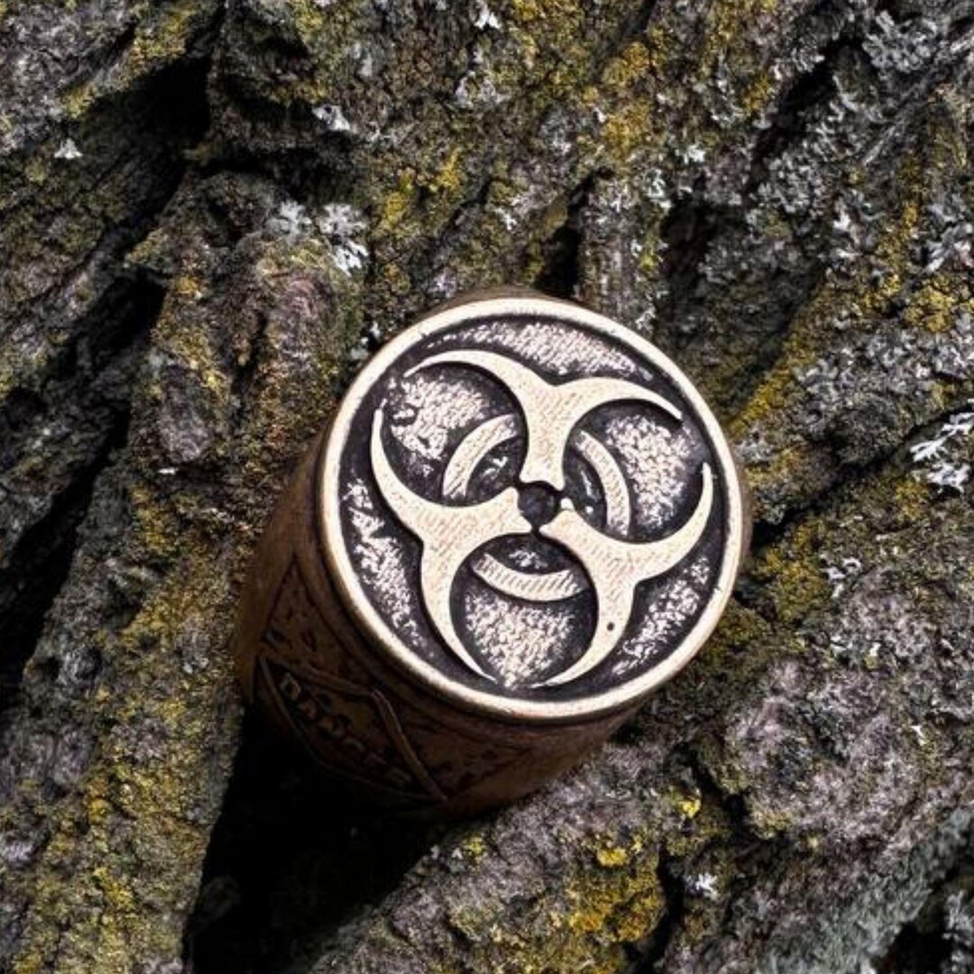 Biohazard Ring Post Apocalyptic Stalker Cyberpunk Jewelry - Etsy