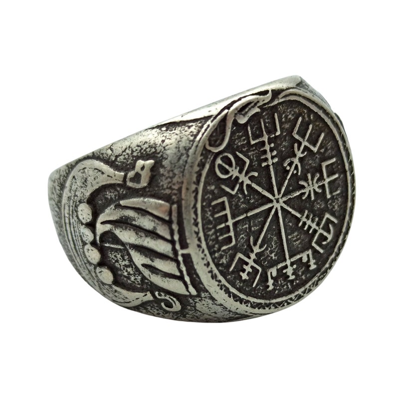 Vegvisir Viking Nordic Compass Ring Norse Pagan Jewelry - Etsy