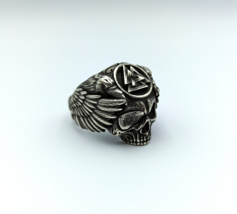 Odin Skull Ring Valknut Viking Norse Jewelry | Etsy