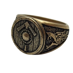 Nordic Signet Viking Shield Ring Tiwaz Rune Norse Pagan Jewelry - Etsy
