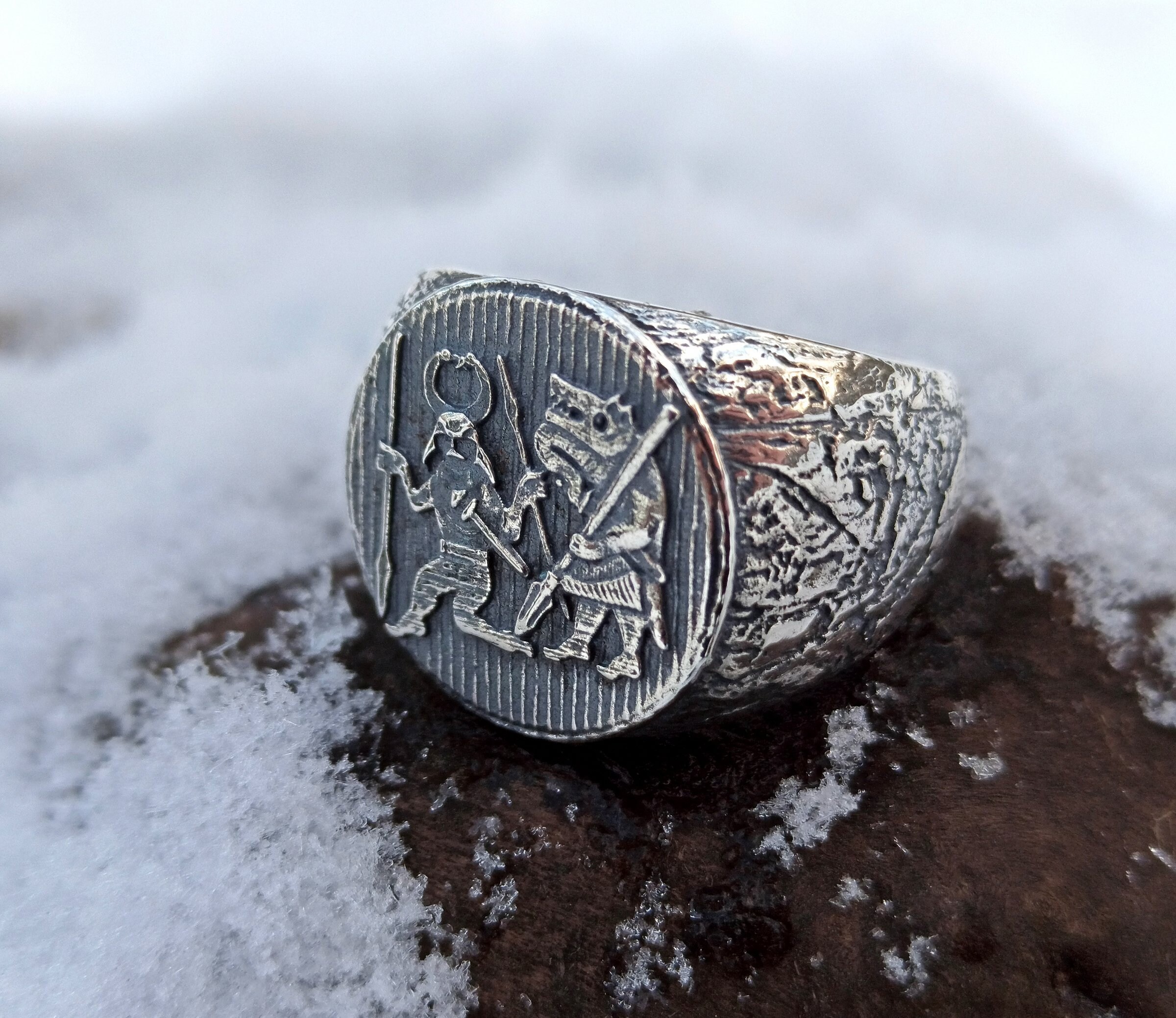 Ancient Viking ring Norse rune jewelry Torslunda danser | Etsy