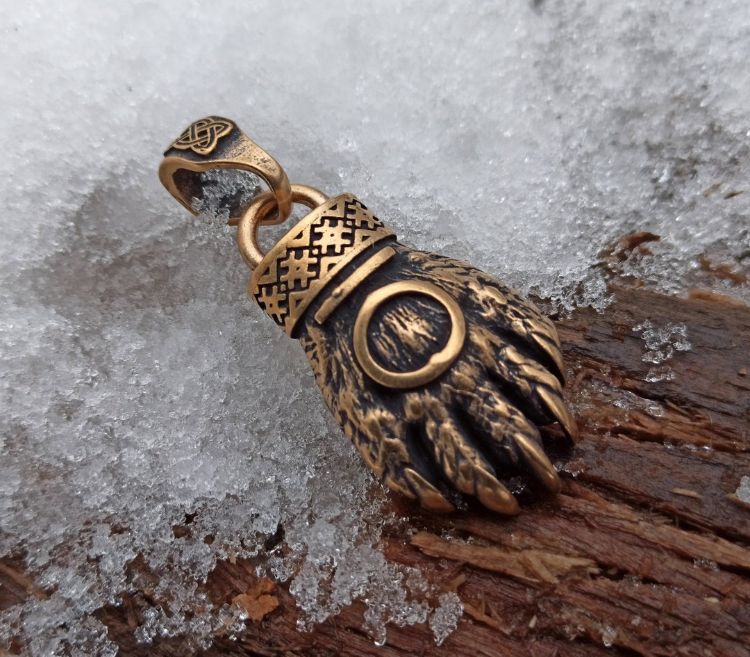 Slavic Bear Paw Claw Necklace | Pagan Norse Pendant Jewelry - Etsy