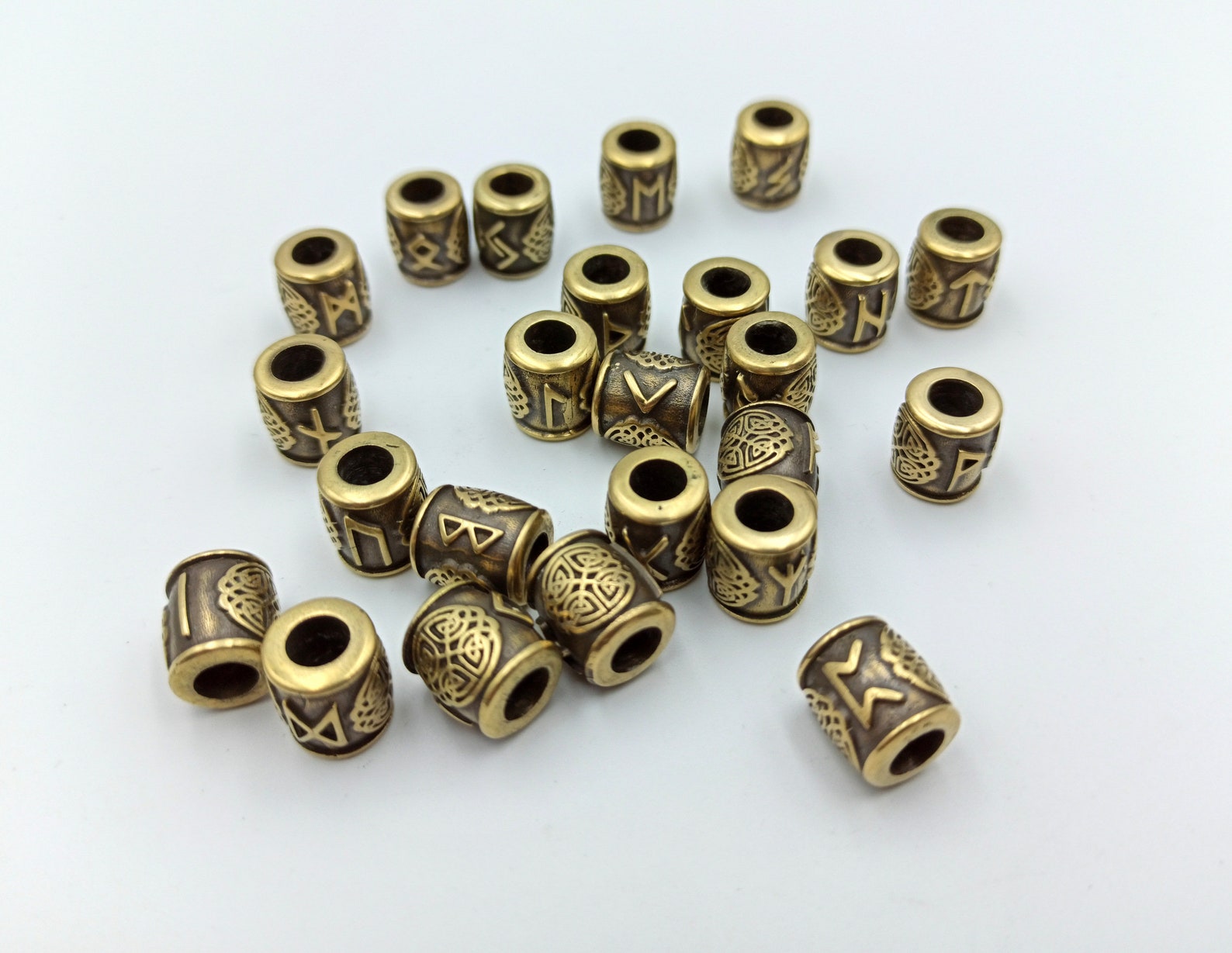 Elder Futhark Runes Beads Set Viking Beard Bead Jewelry 24 | Etsy