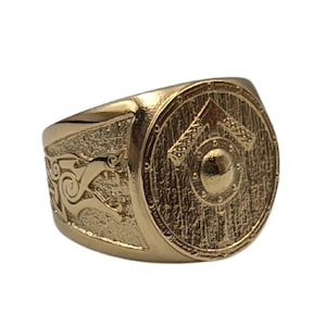 Nordic Signet Viking Shield Ring Tiwaz Rune Norse Pagan Jewelry - Etsy