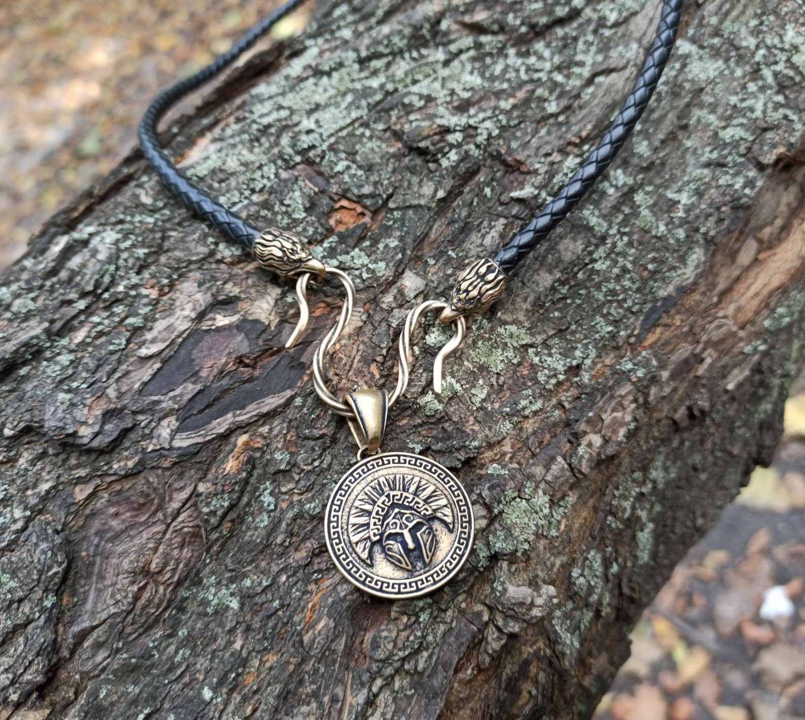 Spartan Shield Pendant Greek Eagle Necklace Jewelry - Etsy