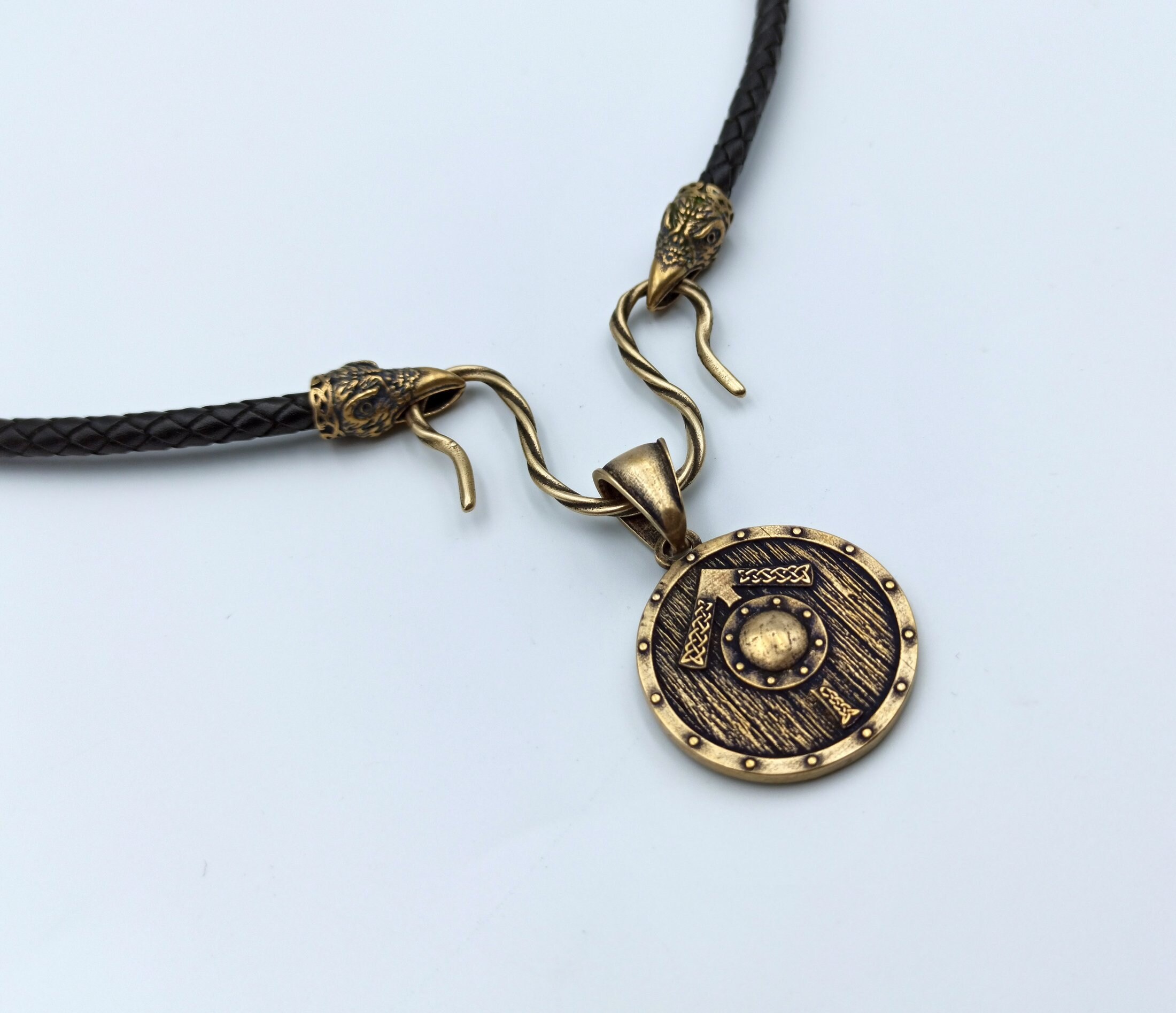 Tyr rune Viking shield pendant Norse necklace | Etsy