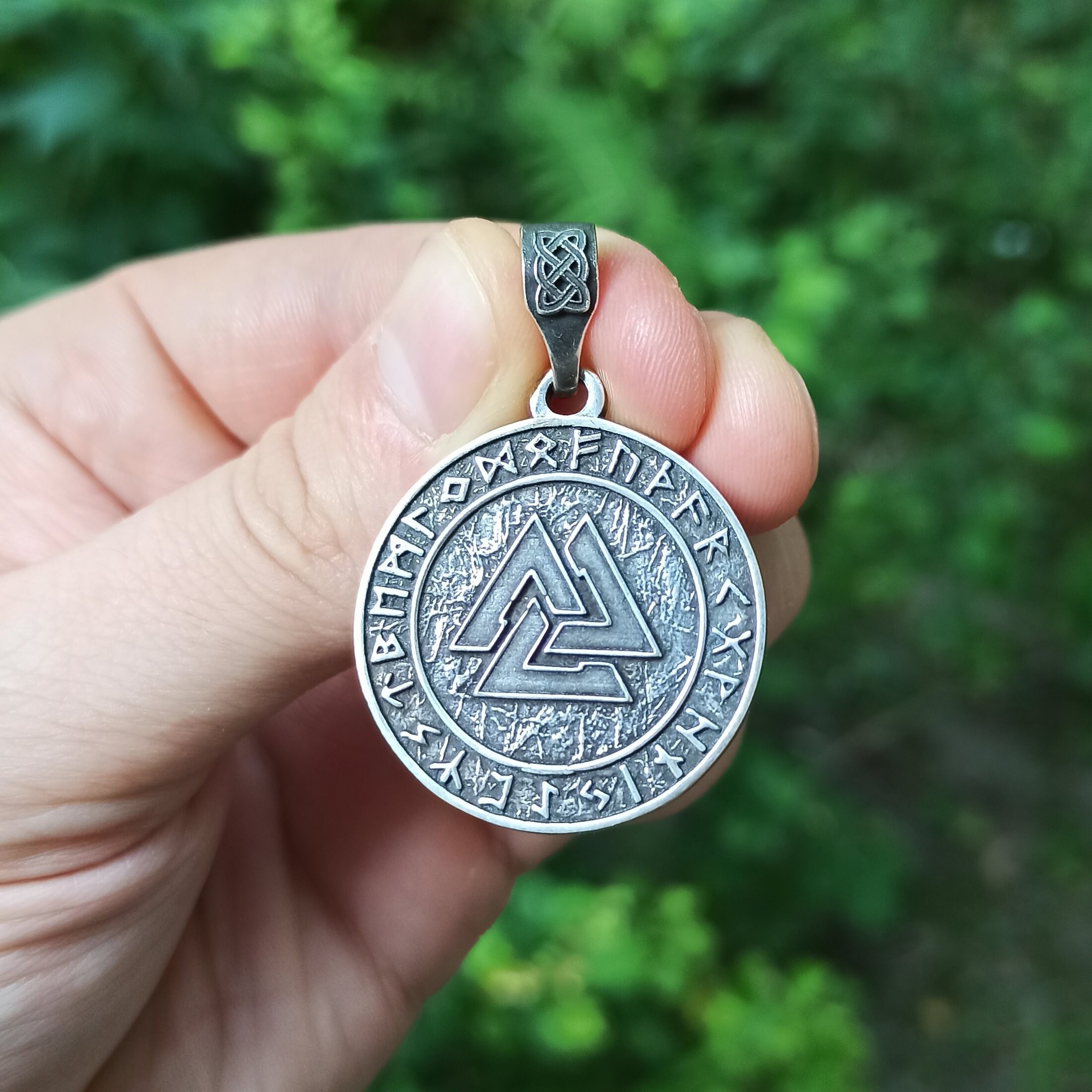 Valknut Symbol Pendant Mens Viking Necklace Norse Jewelry | Etsy