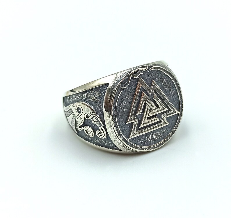 Valknut Raven Signet Ring Viking Norse Jewelry Men - Etsy