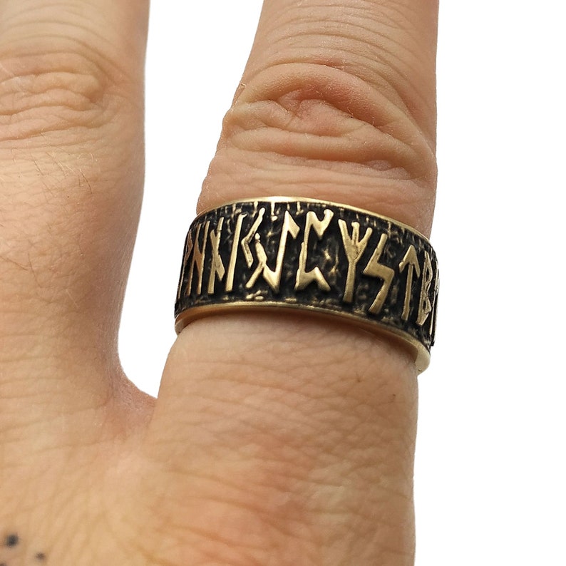Elder Futhark Norse Ring | Viking Rune Jewelry - Etsy