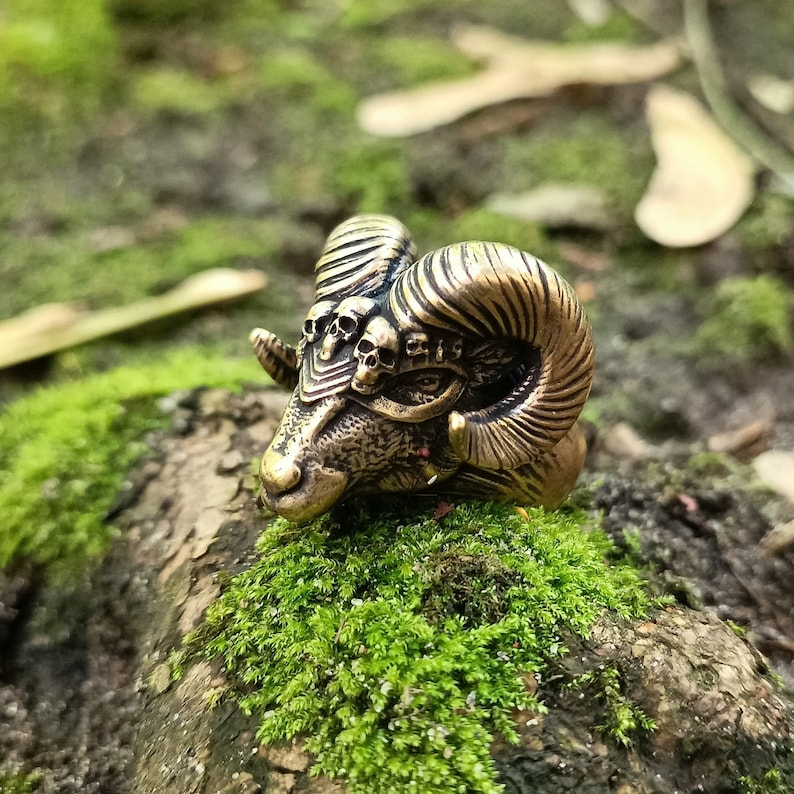 Viking Ram Head Ring | Norse Goat Horns Jewelry Men - Etsy