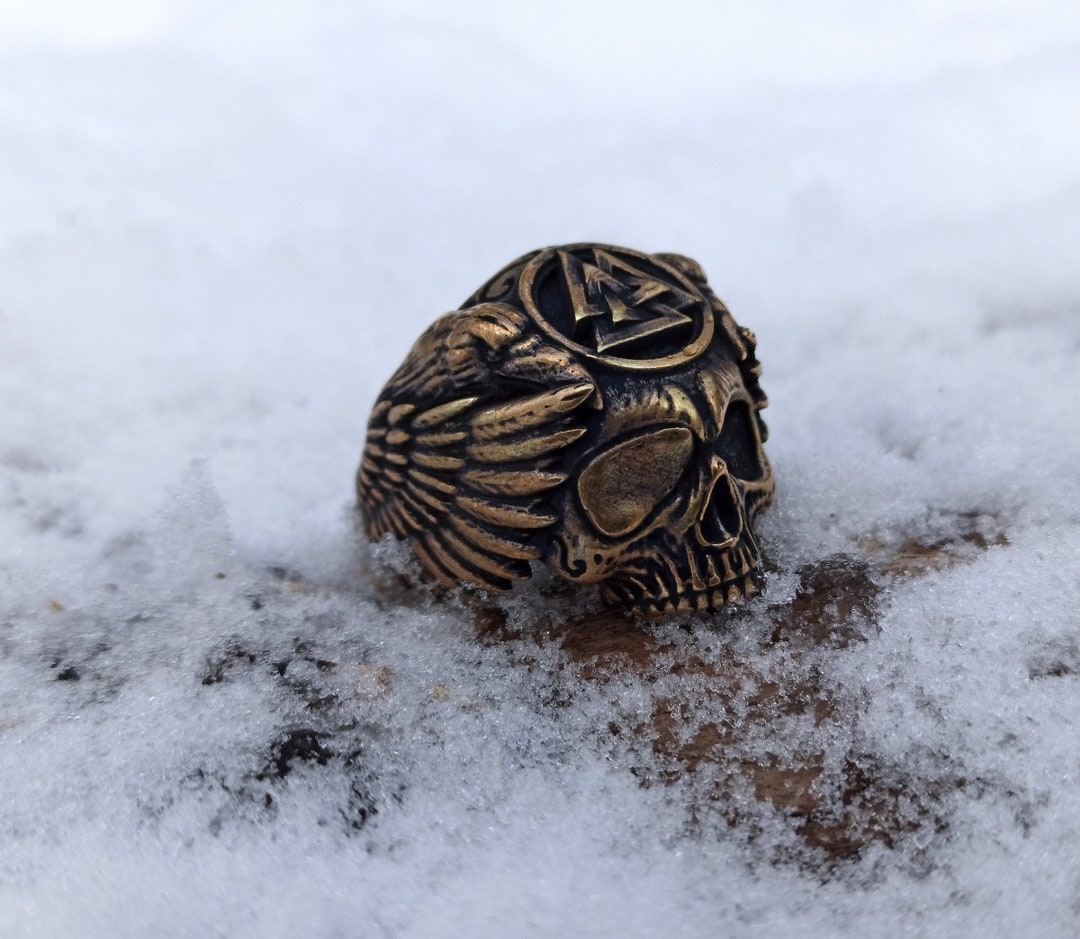 Odin Skull Ring | Valknut | Viking Norse Jewelry - Etsy