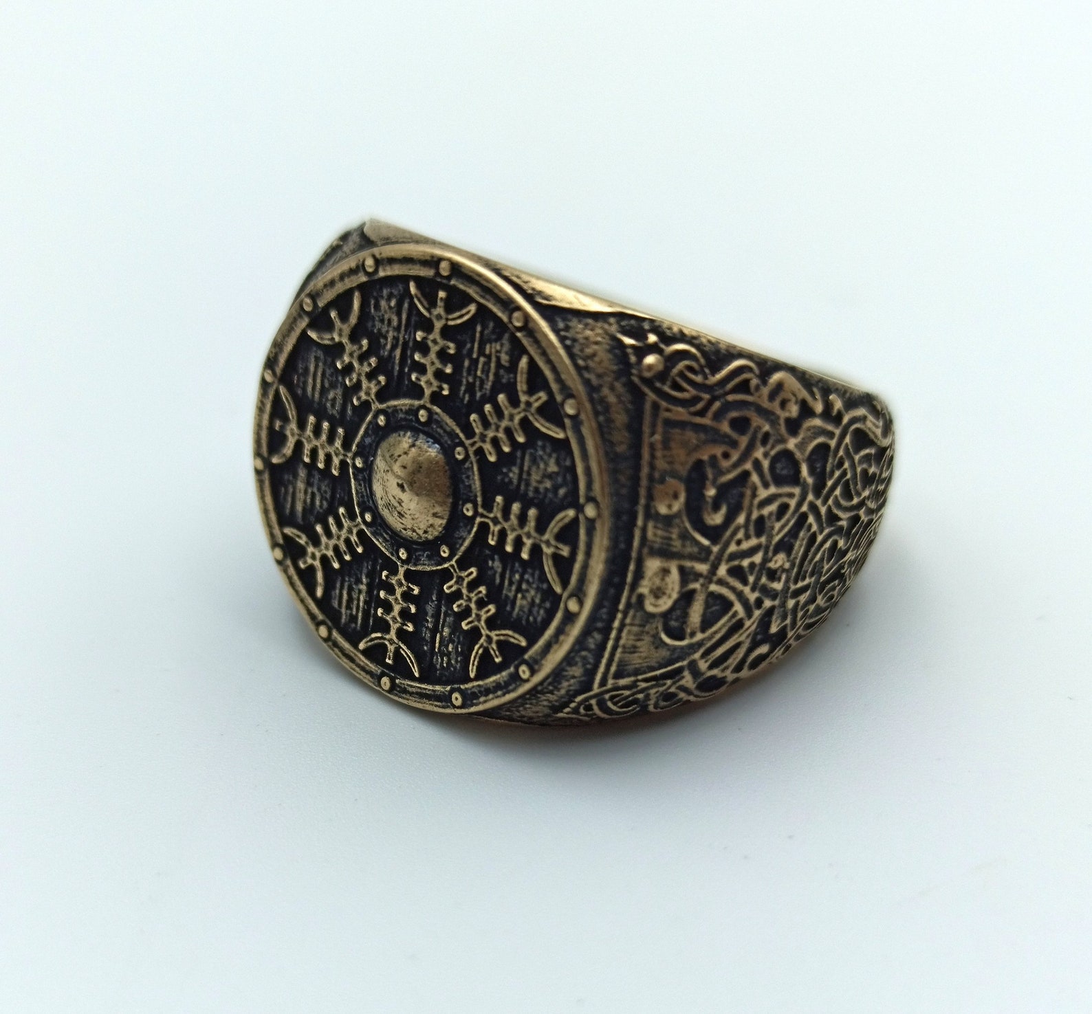 Aegishjalmur Norse Shield Ring Viking Jewelry - Etsy