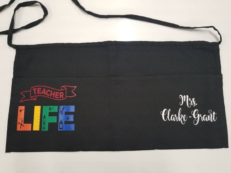 Customized Teacher Waist Apron with pockets. Teacher Life or | Etsy