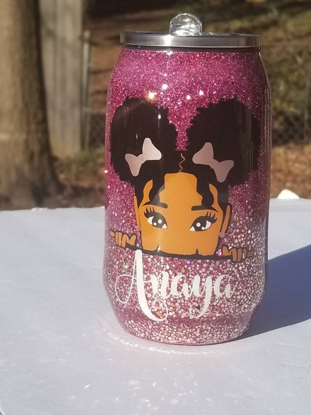 Afro Puff Soda Can Tumblers - Etsy