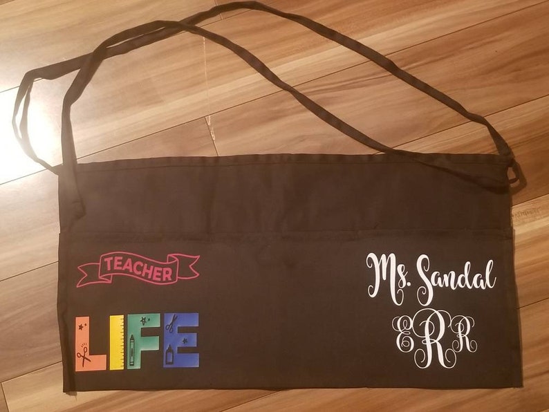 Customized Teacher Waist Apron with pockets. Teacher Life or | Etsy
