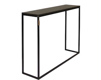 Black Console Table With Handmade Industrial Steel Legs Hallway Table ...