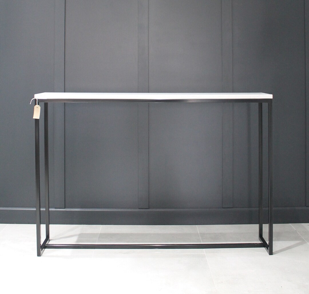 Metal Console Table Radiator Cover Mild Steel Frame and Stone Worktop ...