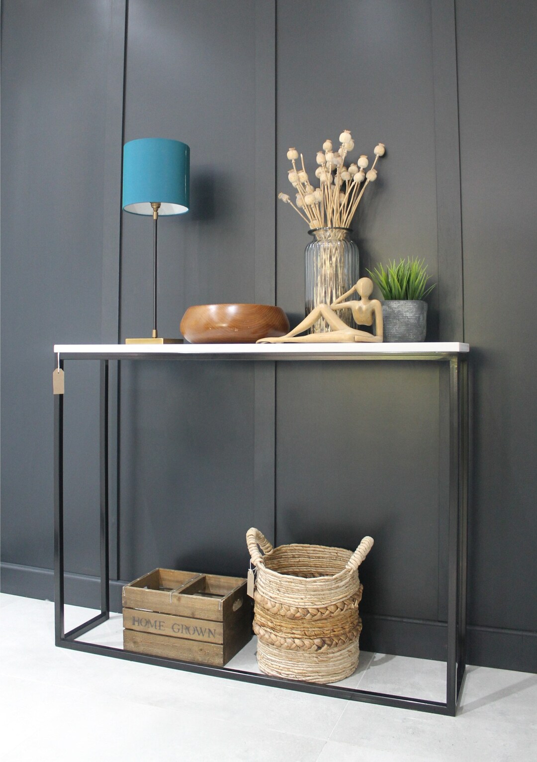 Metal Console Table Radiator Cover With Mild Steel Frame With Quartz ...