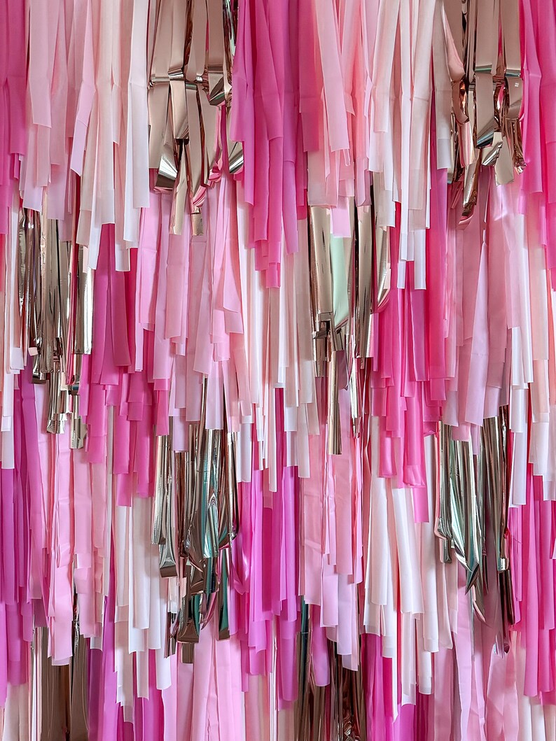 Custom Fringe Party Backdrop – Pink & Rose Gold Decor - Etsy