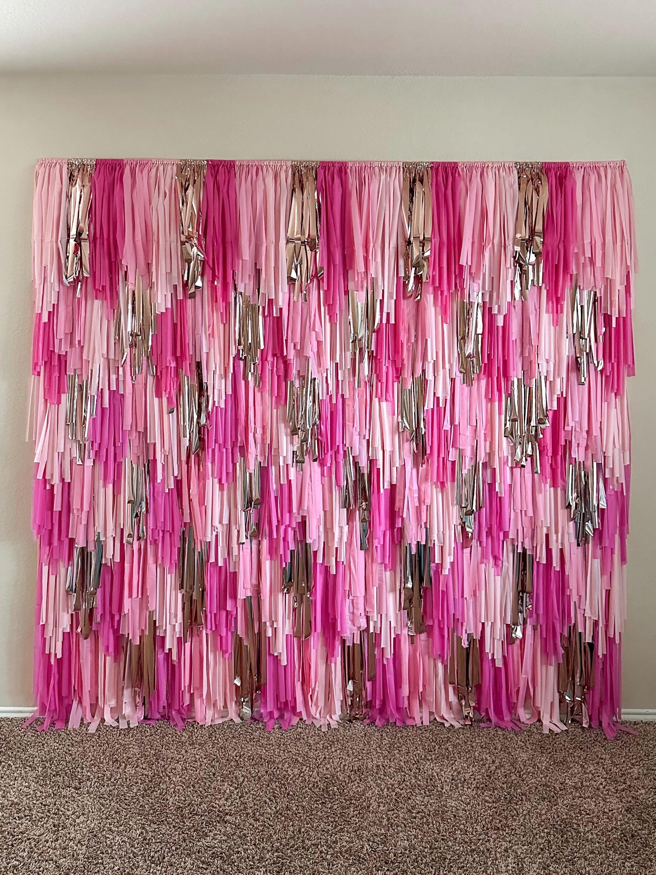 Custom Fringe Party Backdrop – Pink & Rose Gold Decor - Etsy