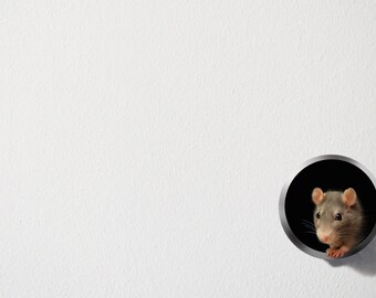 Realistic 3D Mouse Wall Sticker - Etsy