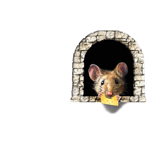 Realistic 3D Mouse Wall Sticker - Etsy