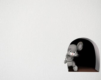 Realistic 3D Mouse Wall Sticker - Etsy