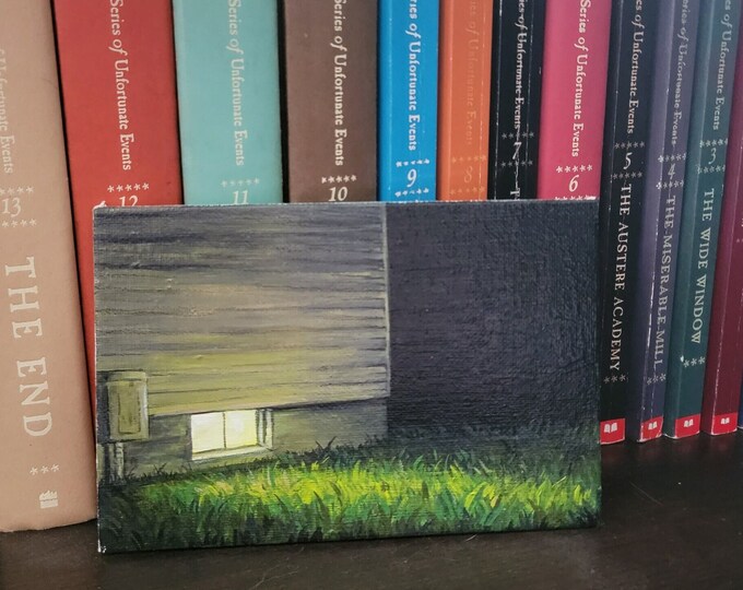 4x6 Canvas Board, Horror Movie Artwork, Night Time Painting, Hand ...