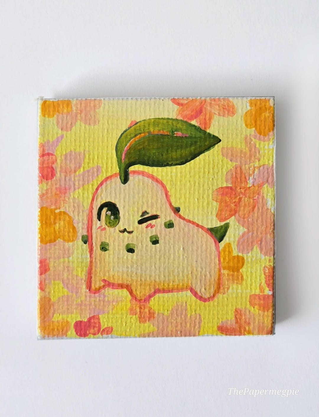 Green Videogame Character, 2x2 Mini Painting, 90s Videogame, 80s ...