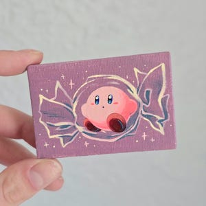 Pink Video Game Character, 2x3 Mini Painting, Videogame Inspired Art ...