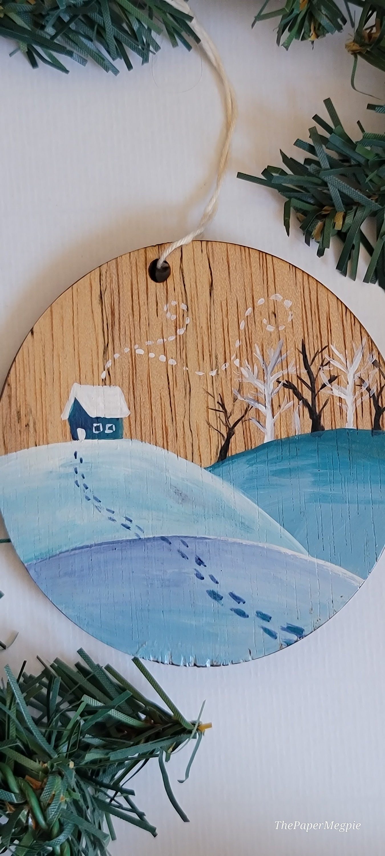 Blue Christmas // 3.5 Inch // Wooden Christmas Ornament // - Etsy