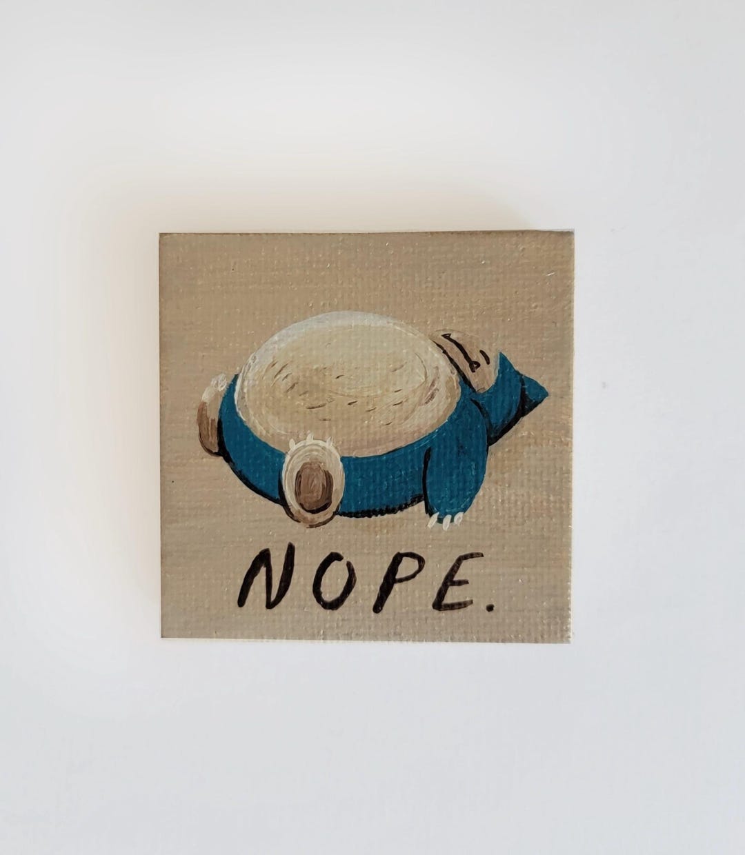 Lazy Video-game Character, 2x2 Mini Painting, Videogame Inspired Art ...