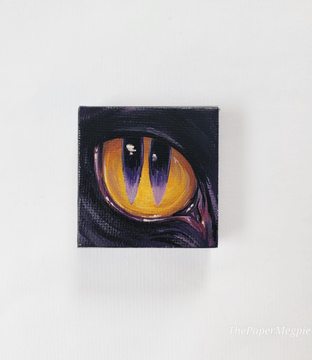 Cat Eye Art, 2x2 Mini Painting, Miniature Painted Art, Unique Eye ...