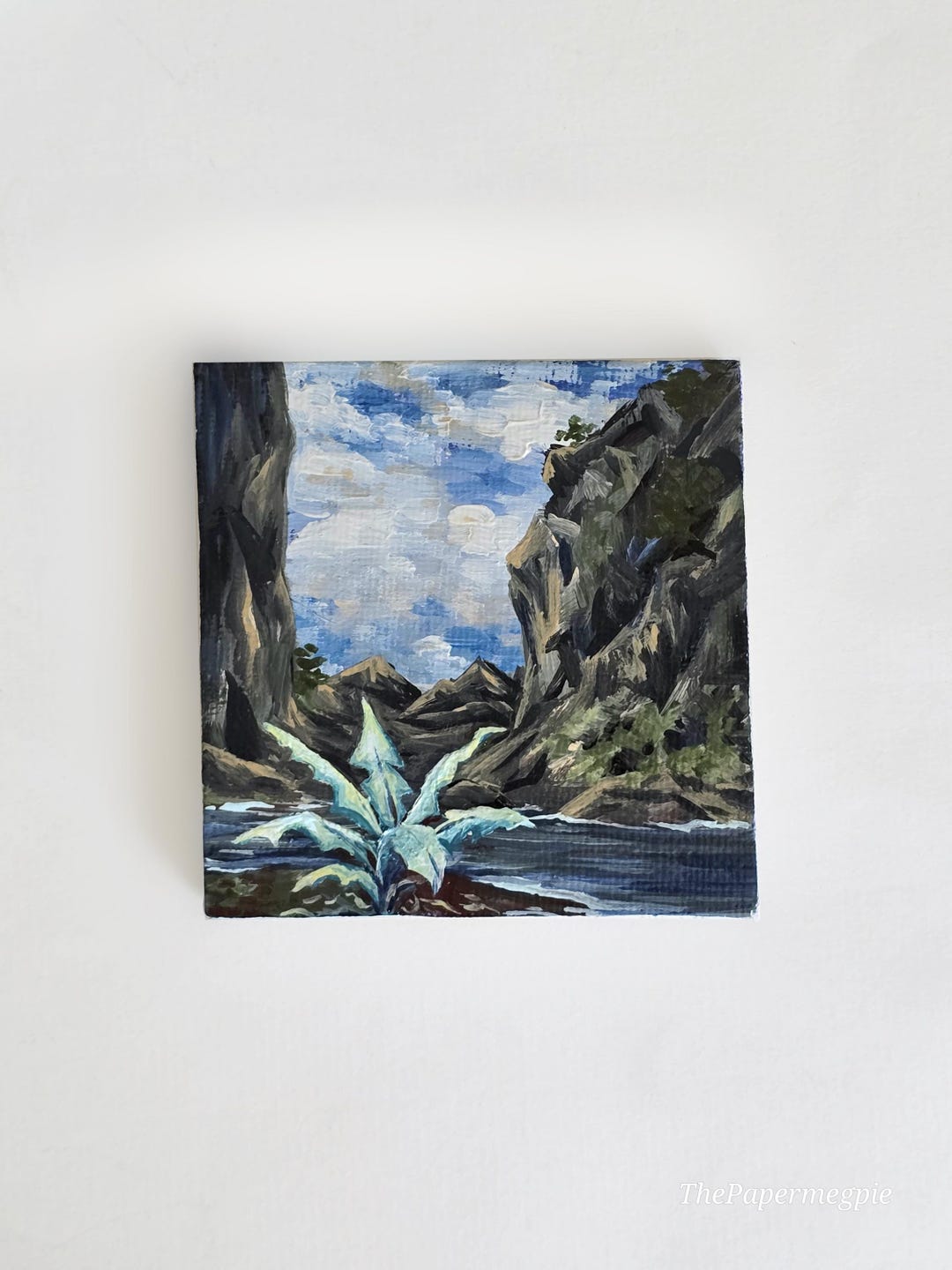 Videogame Artwork - 3x3 Canvas Painting, Mini Painted Art, Hand Painted ...