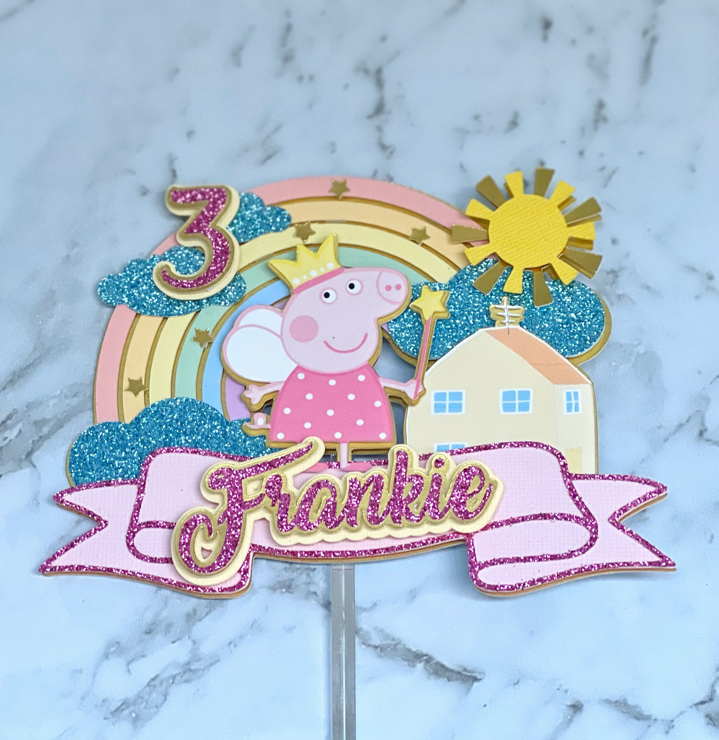 Peppa Pig Cake Topper, Peppa Pig Birthday Decoration, Peppa Pig Cake ...