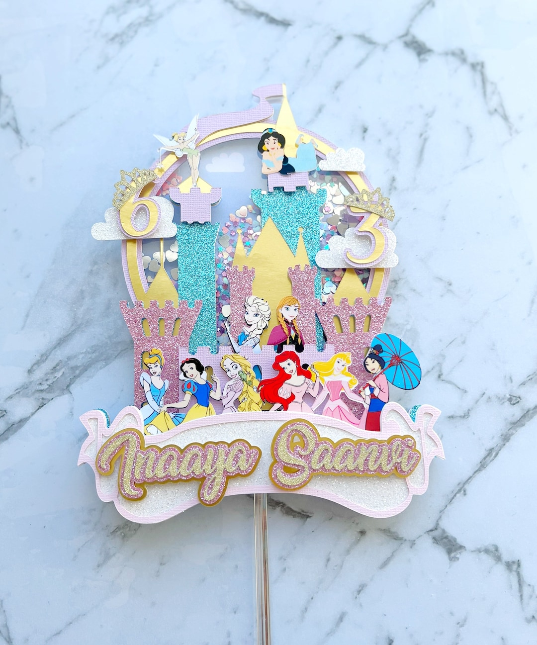 Princess Cake Topper, Disney Princess Cake Topper, Princess Theme ...