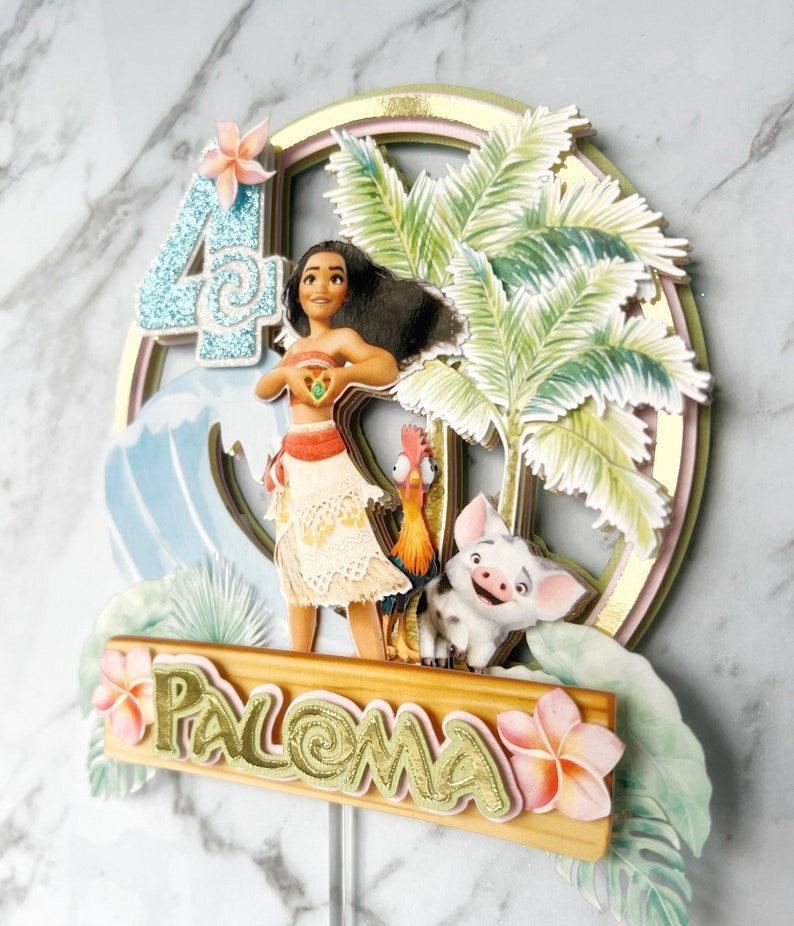Moana Cake Topper Moana Theme Decoration Moana Birthday Cake - Etsy
