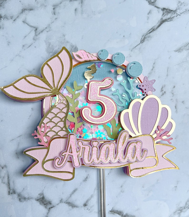 Mermaid Shaker Cake Topper, Mermaid Theme Decorations, Mermaid Theme ...