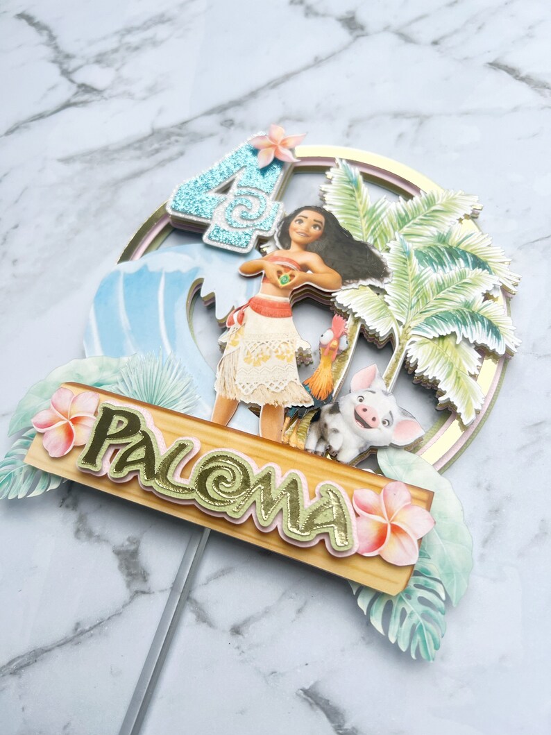 Moana Cake Topper Moana Theme Decoration Moana Birthday Cake - Etsy