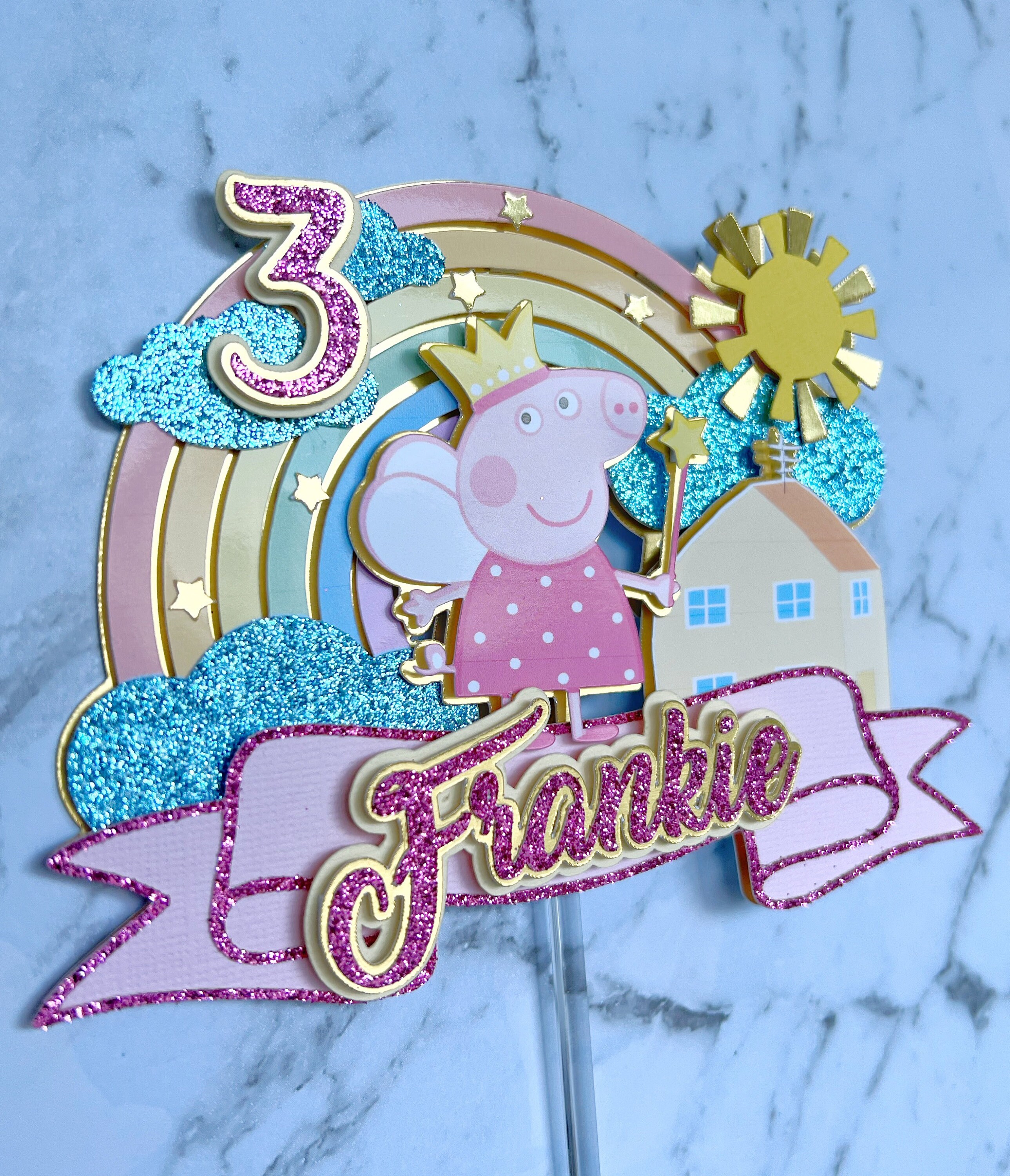 Peppa Pig Cake Topper Peppa Pig Birthday Decoration Peppa - Etsy