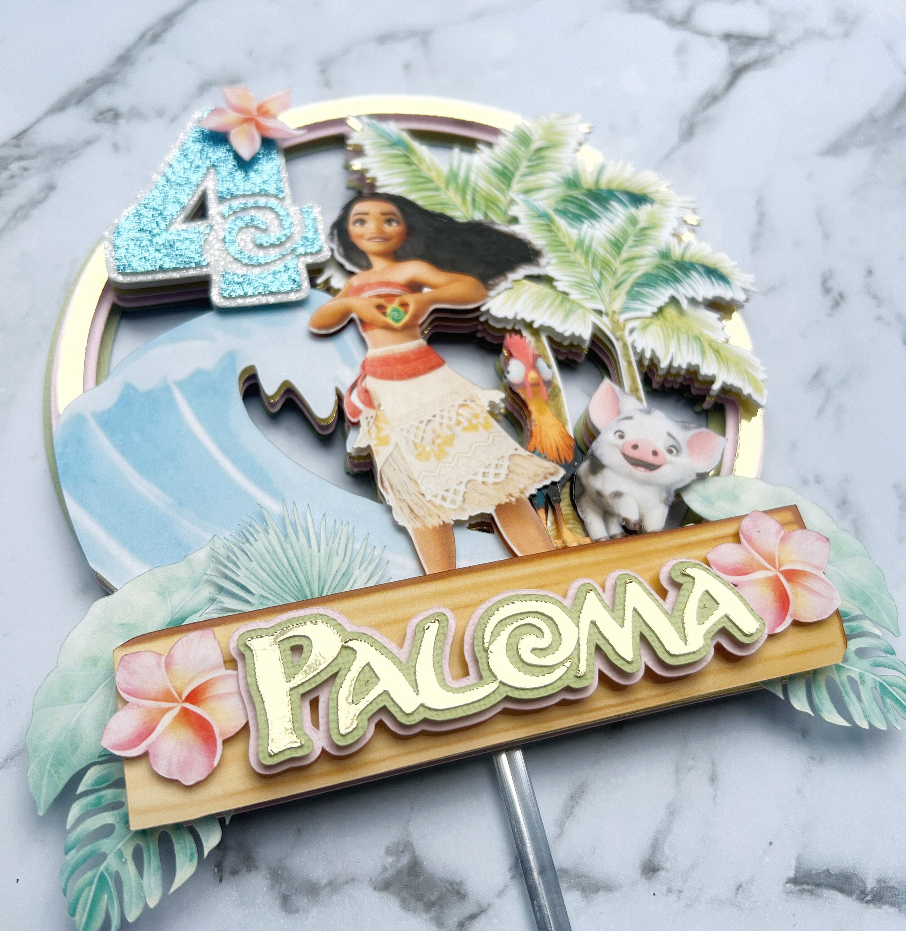 Moana Cake Topper, Moana Theme Decoration, Moana Birthday Cake Decor ...