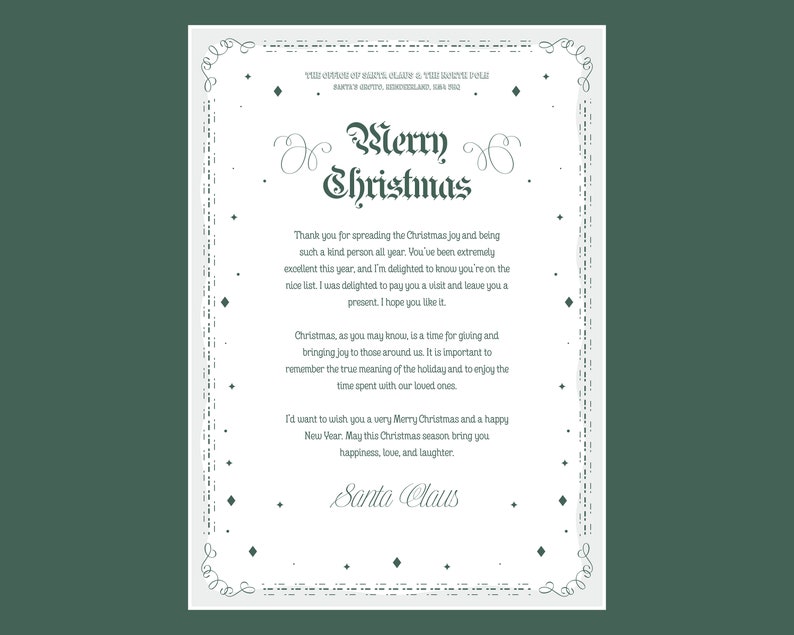 Printable 'from Santa' Letter - Perfect for a Magical Christmas ...