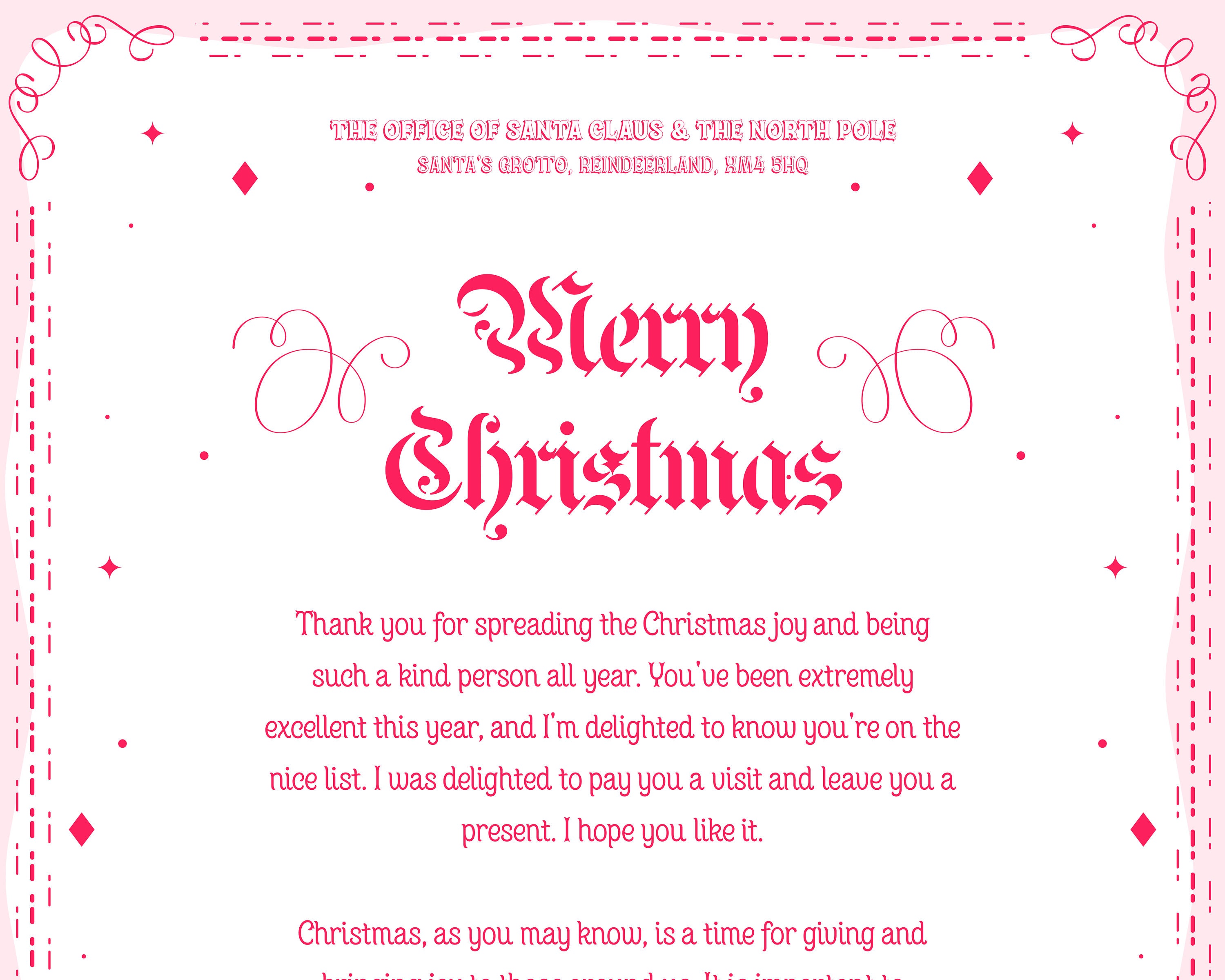 Printable 'from Santa' Letter - Perfect for a Magical Christmas ...