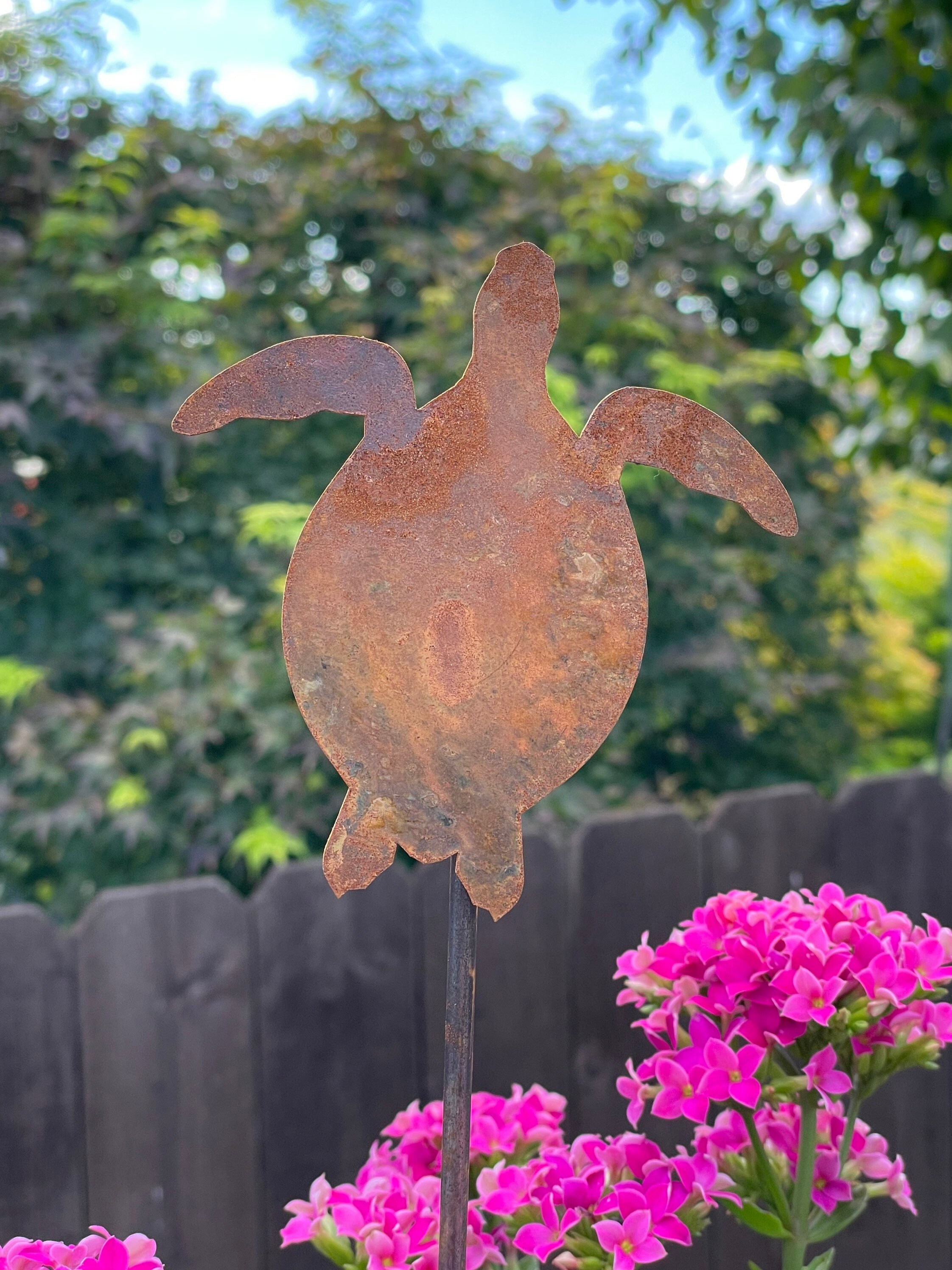 Sea Turtle Garden Stake / Rusty Sea Turtle Garden Decor / Sea - Etsy